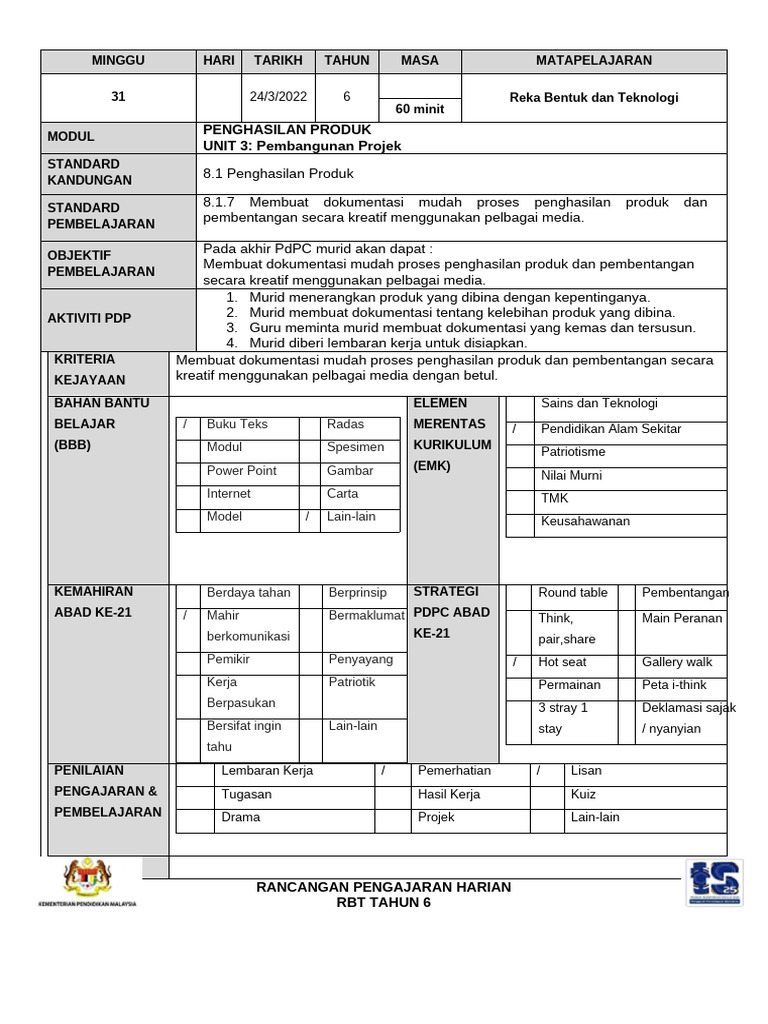 RBT Tahun 6 2022 M31 | PDF