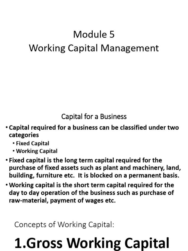 Module 5 Working Capital MGT | PDF | Working Capital | Inventory