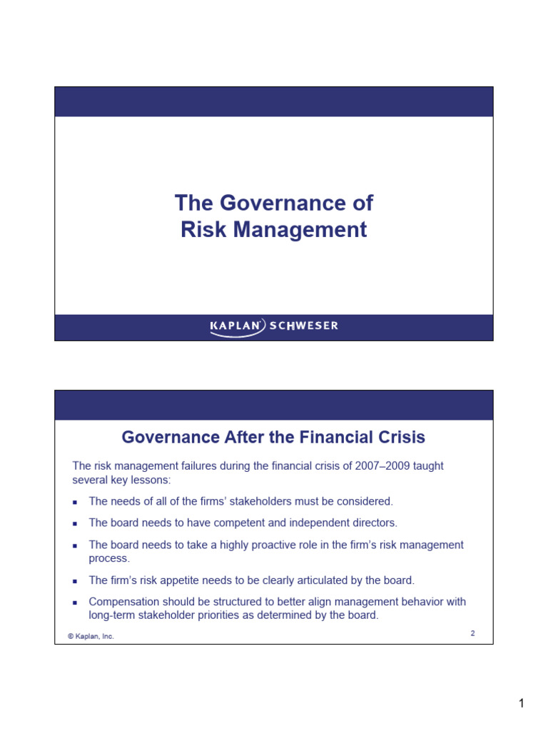 Risk Management Governance Best Practices | PDF | Governance | Risk