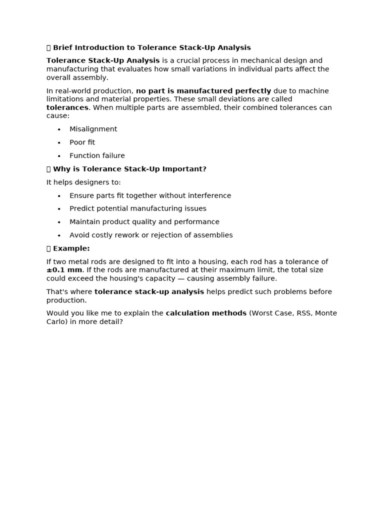 Tolerance Stack-Up for Designers | PDF
