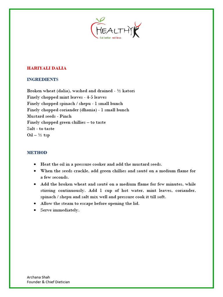 Hariyali Dalia | PDF