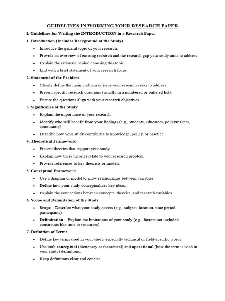 Research Paper Writing Guidelines | PDF | Sampling (Statistics ...