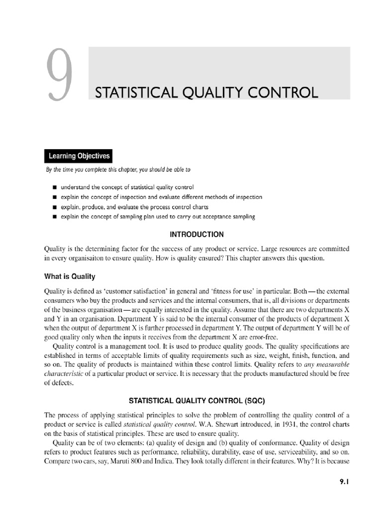 Statistical Quality Control | PDF