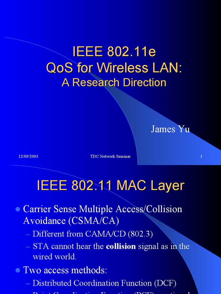 Ieee 802.11E Qos For Wireless Lan | Download Free PDF | Computer ...