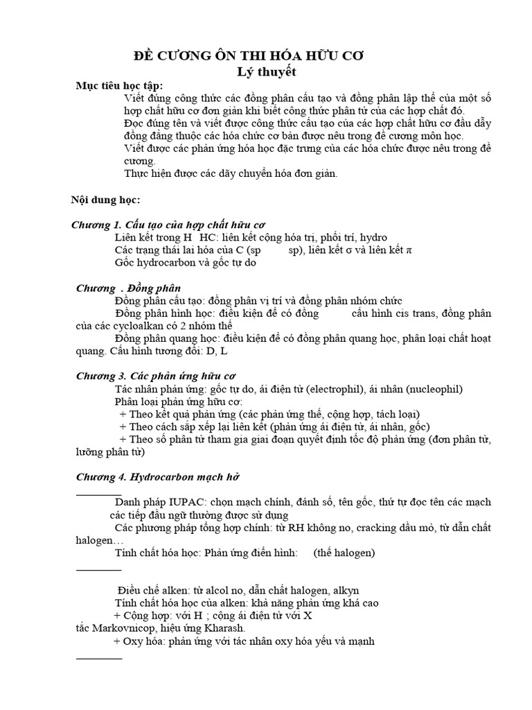 HHC D14. Đề Cương Ôn Thi | PDF