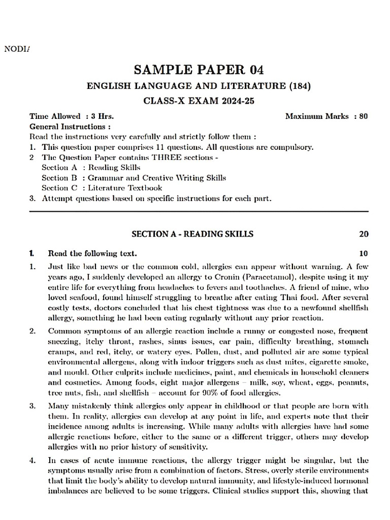 Sample Paper | PDF