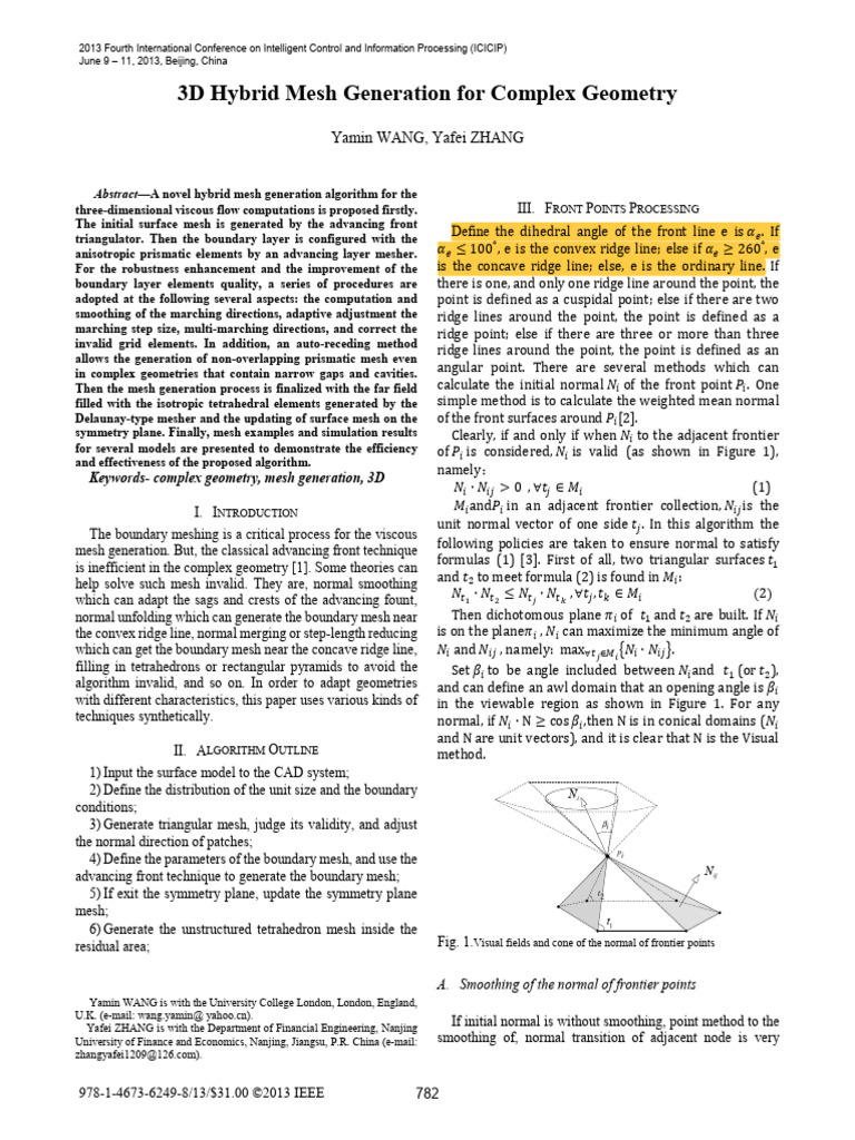 3D Hybrid Mesh Generation For Complex Geometry | PDF | Tetrahedron | Geometry