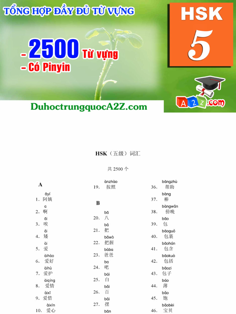 TU VUNG HSK 5 | PDF