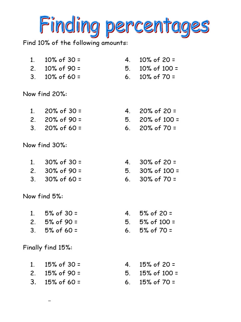 1.2 Simple Percentages 2 | PDF