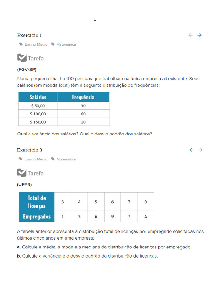 Exercícios Propostos - Livro 9 - Frente 12I - Módulo 26 - Medidas de ...