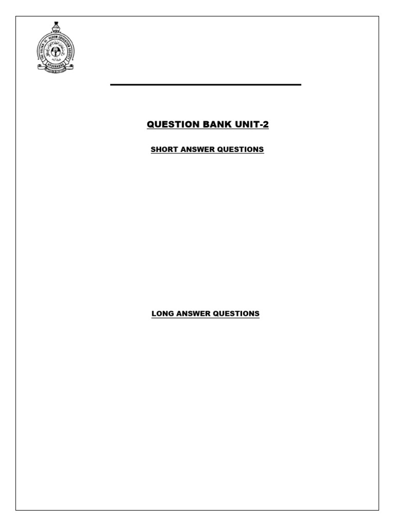 Dsa Unit-2 Question Bank | PDF