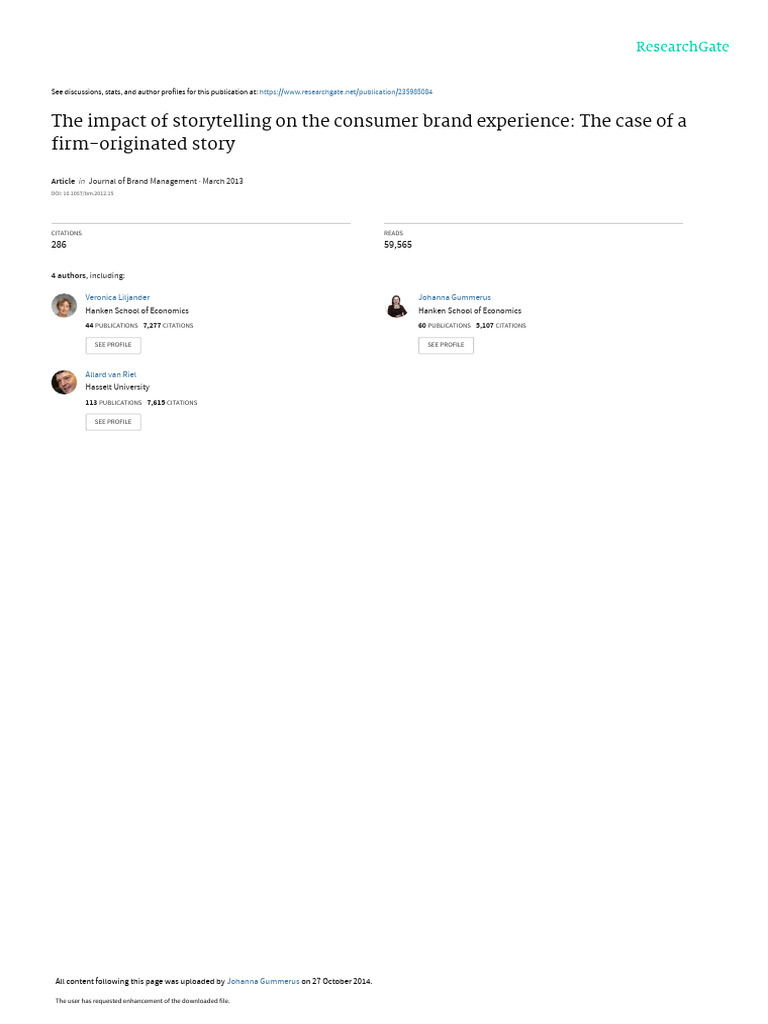 Storytelling Paper To Share | PDF | Brand | Storytelling