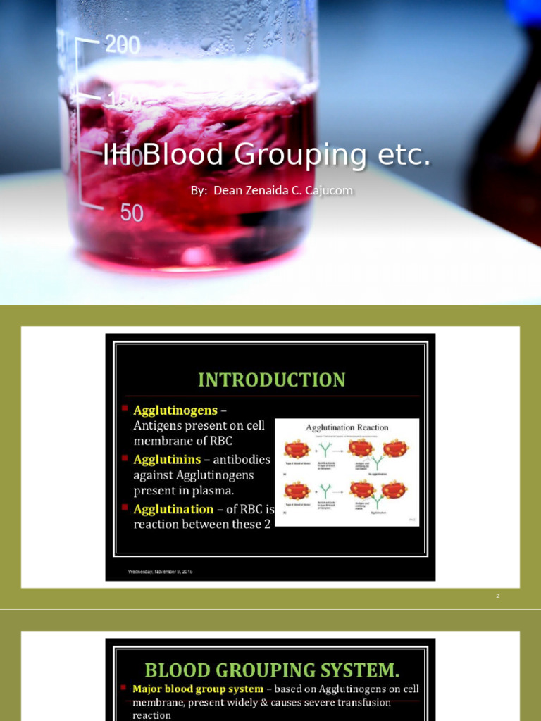2 IH Blood Grouping ABO RH Crossmatching | PDF | Vertebrates | Clinical ...