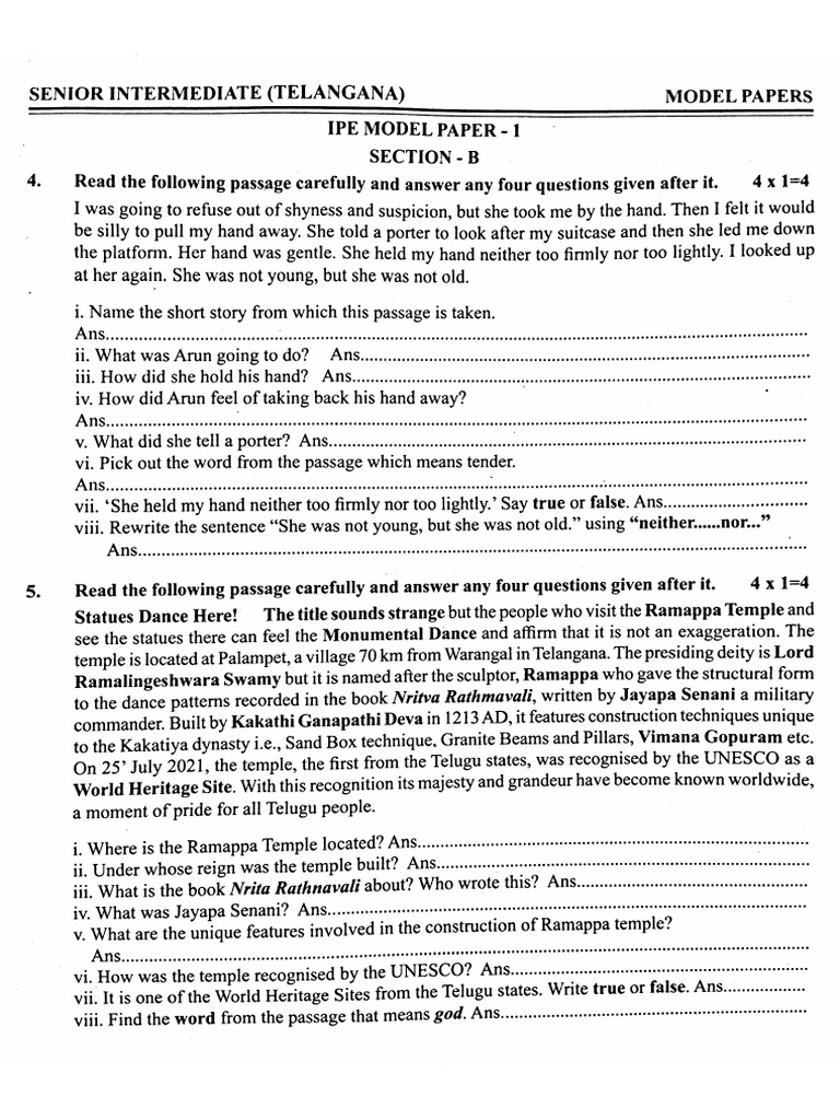 2025 Senior English Model Papers | PDF