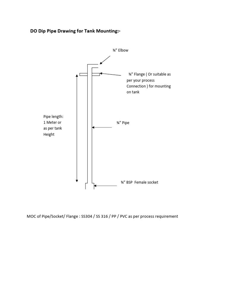 Dip Pipe Specifications for Tank | PDF