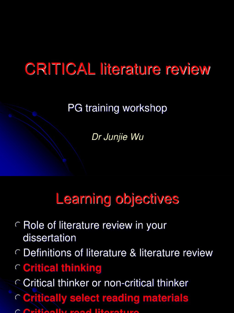 CRITICAL Literature Review | PDF