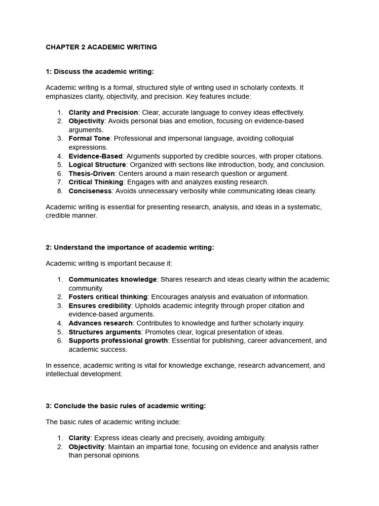 Chapter 1 Academic Writing | PDF | Logic | Critical Thinking
