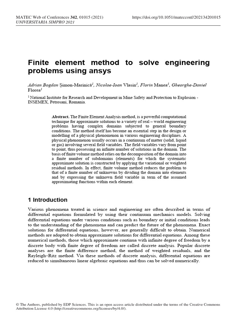 Finite Element Analysis with ANSYS | PDF | Finite Element Method ...
