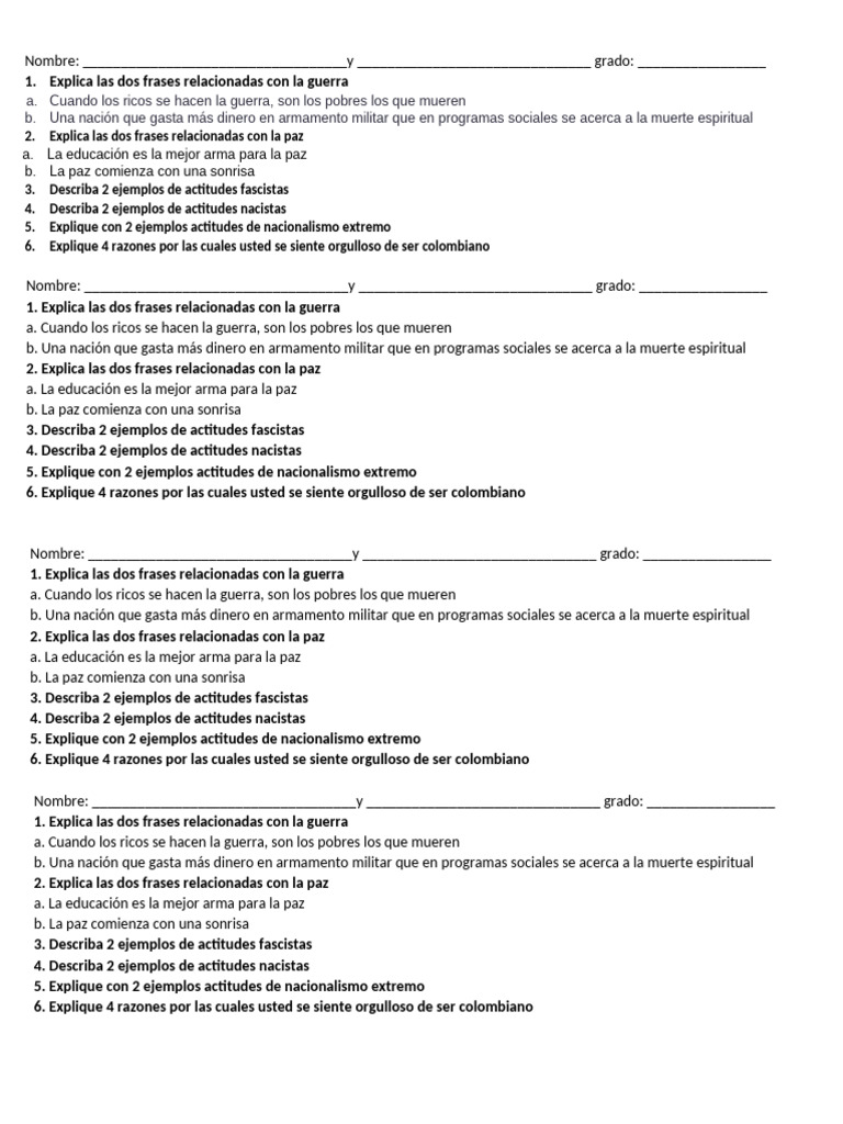 Evaluación 2 Primer Periodo Pdf