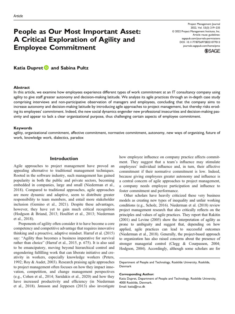 Agility's Impact on Employee Commitment | PDF | Mindset | Motivation