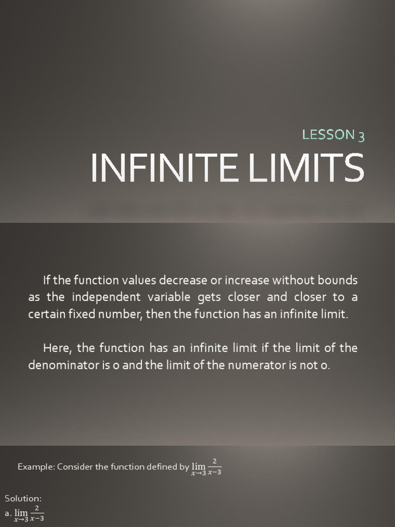Infinite Limits and Vertical Asymptotes | PDF | Asymptote | Function ...