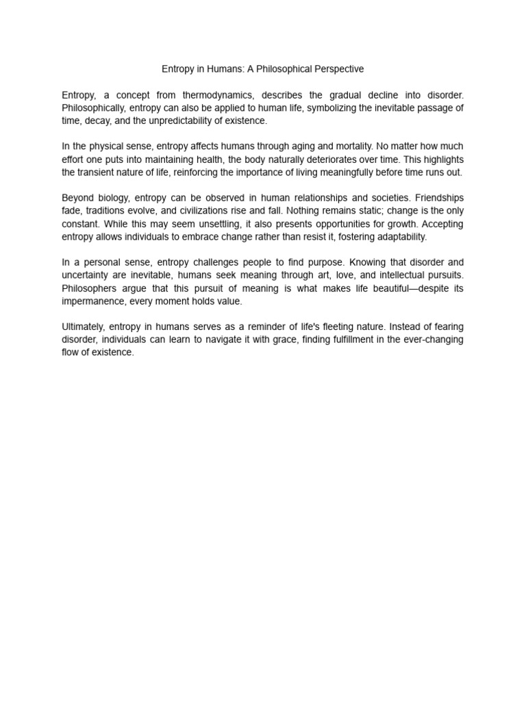 Understanding Human Entropy and Meaning | PDF