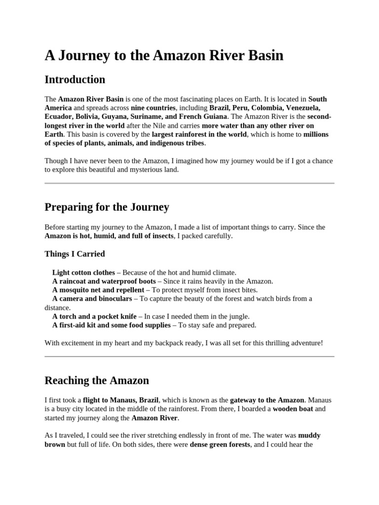 Exploring the Amazon River Basin Adventure | PDF | Amazon Rainforest ...