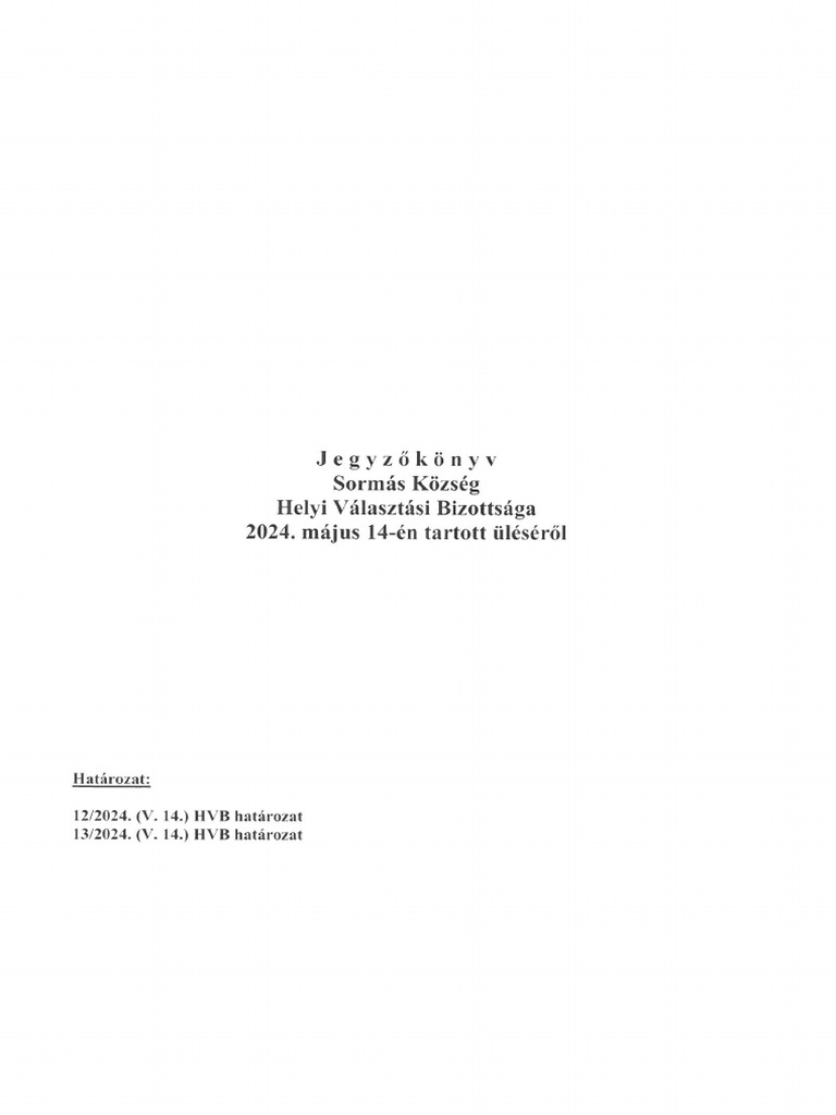 HVB Jegyzokonyv 0514 | PDF