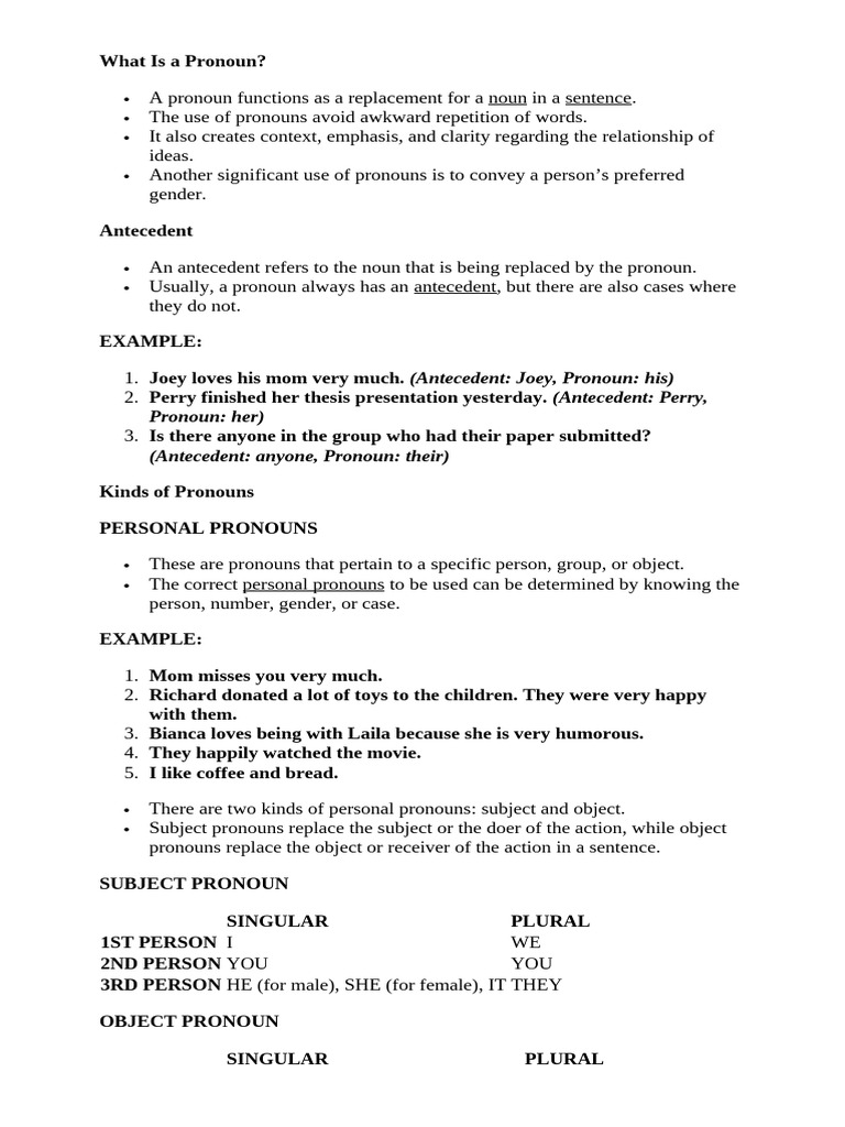 Pronouns 2 | PDF | Pronoun | Grammatical Number
