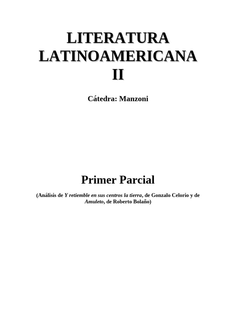 Análisis de "Y retiemble" y "Amuleto" | PDF