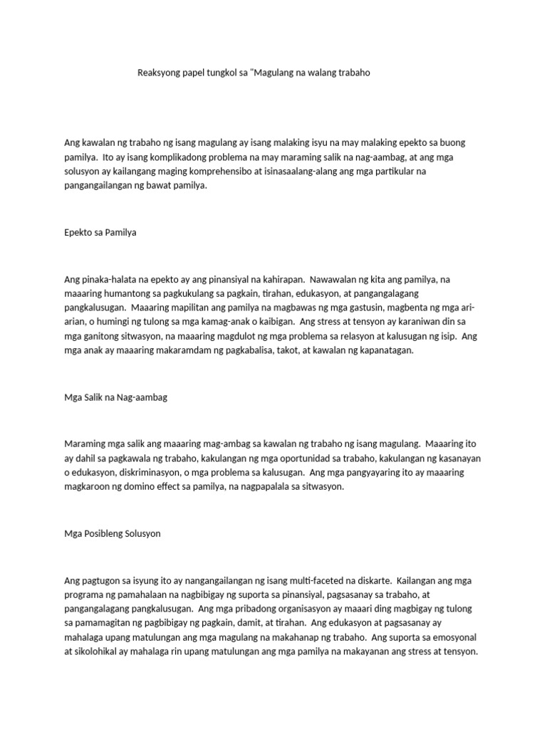 Reaksyong Papel WPS Office | PDF