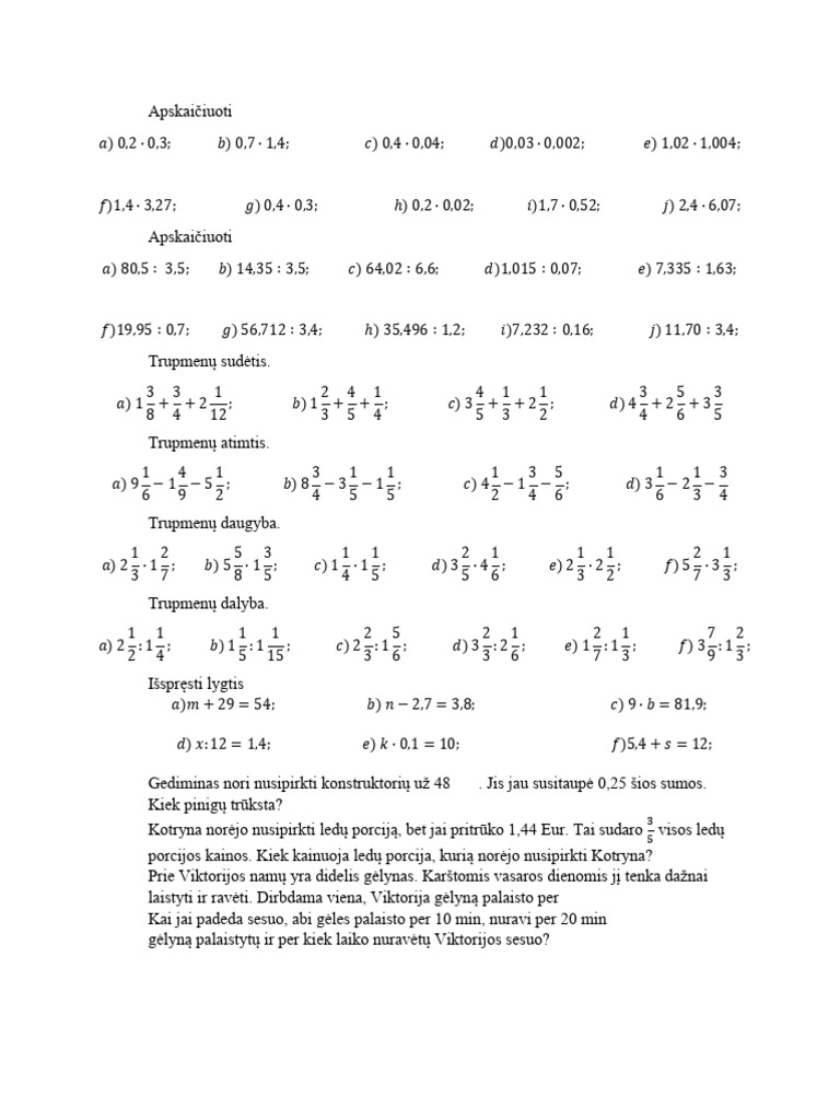 6 Klases Kartojimas | PDF