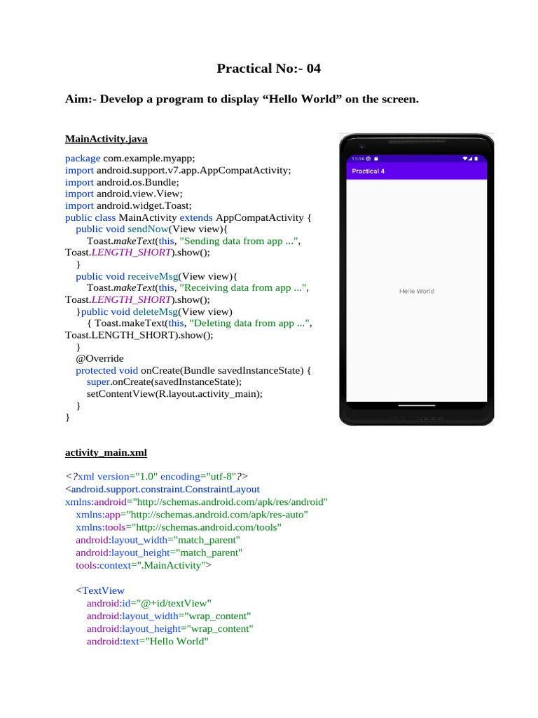Vinit (4-5) Solved Practical | PDF | Android (Operating System) | Software