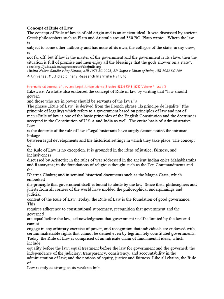 Rule of Law & Importance of Law | PDF | Rule Of Law | Rights