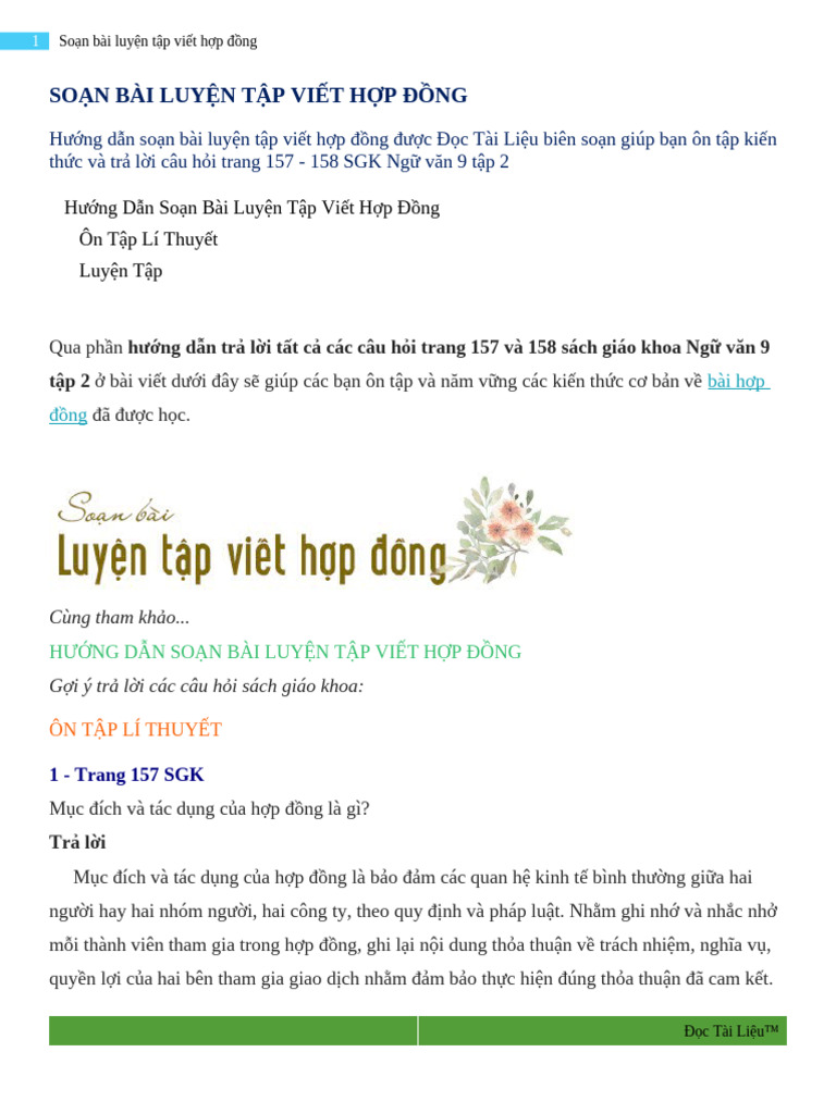 Soan Bai Luyen Tap Viet Hop Dong | PDF