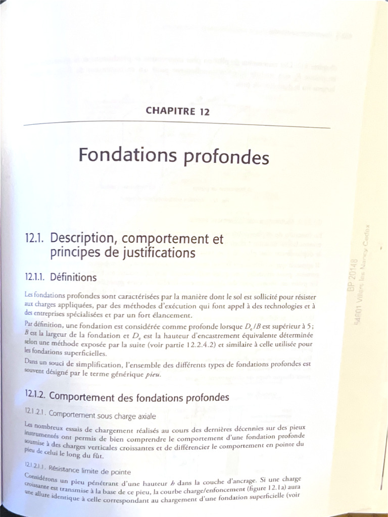 Fondations profondes | PDF