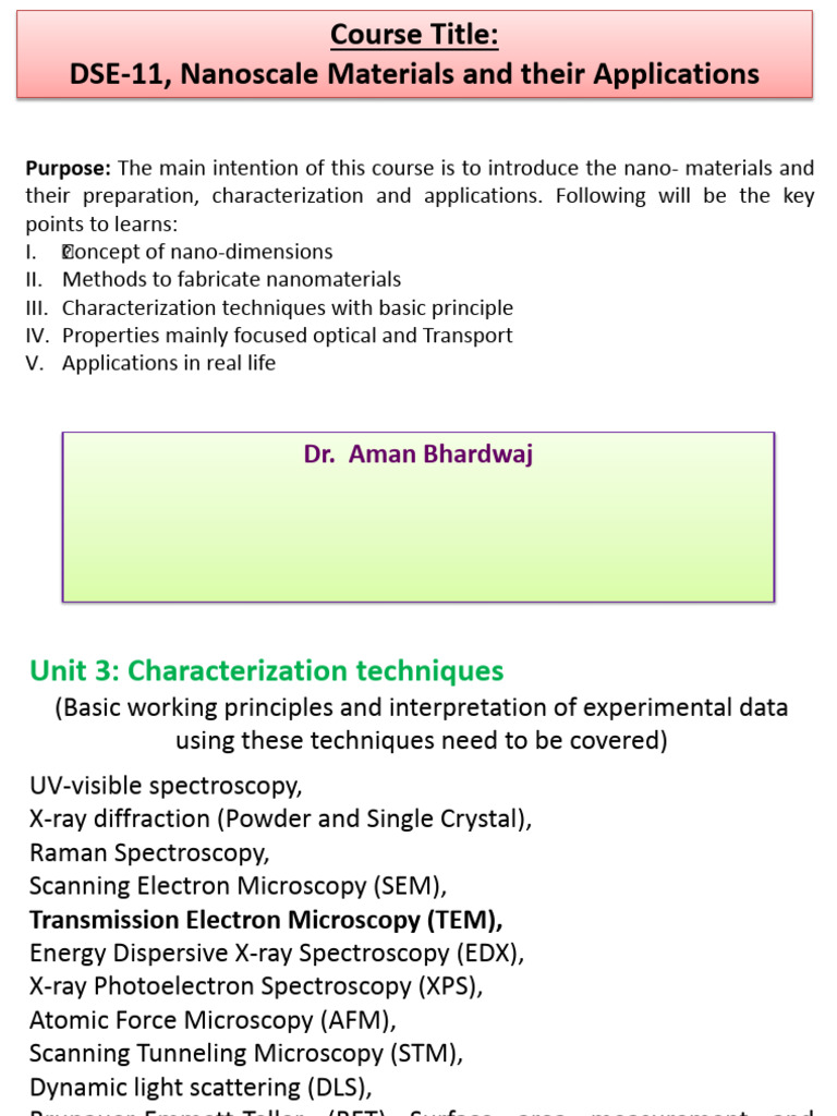 TEM Characterization Techniques Explained | PDF | Transmission Electron ...