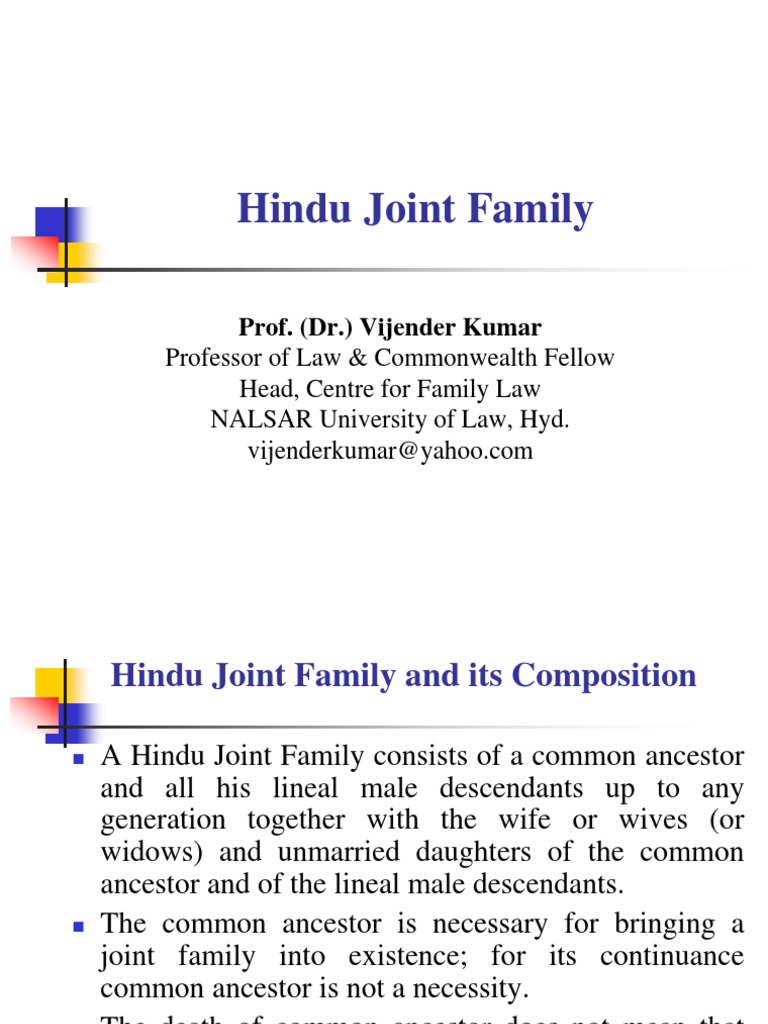 Understanding Hindu Joint Family Structure | PDF | Wife | Taxes