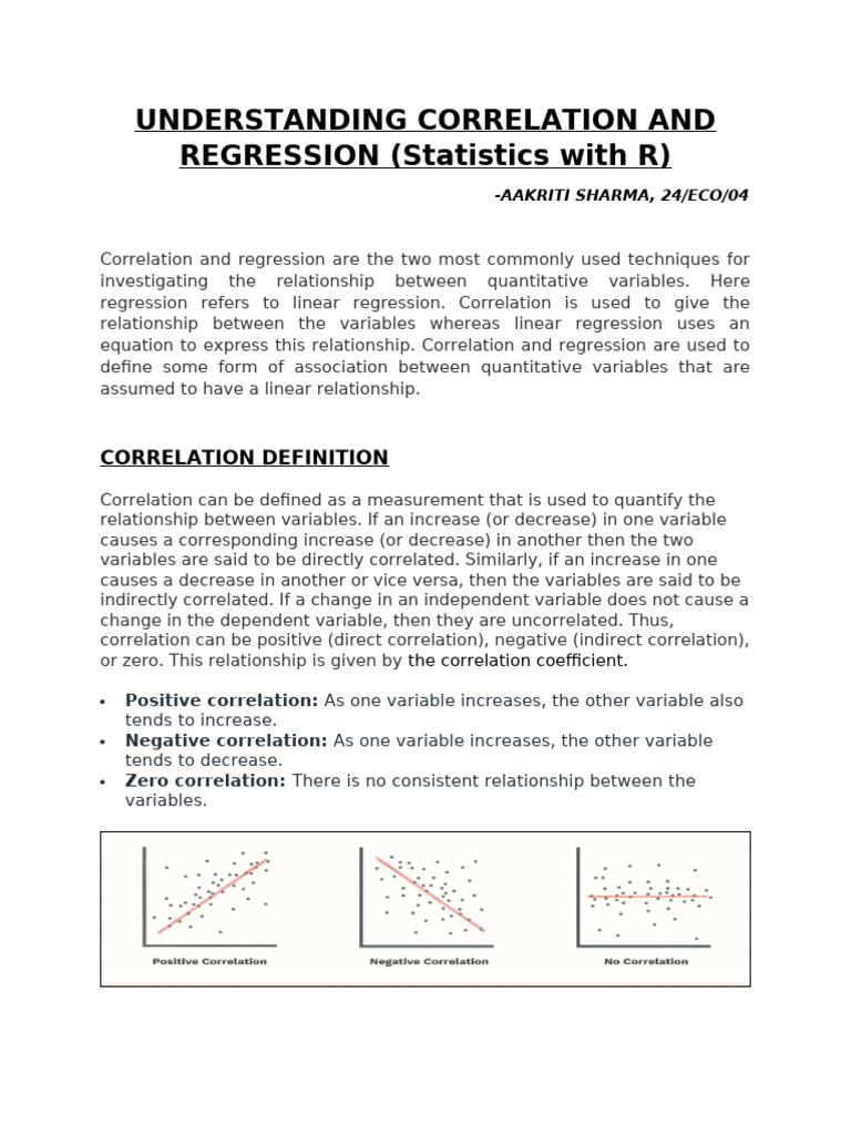 Understanding Correlation And Regression Pdf Linear Regression Regression Analysis