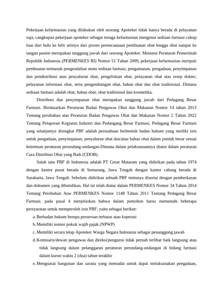 Catatan Pendirian PBF | PDF