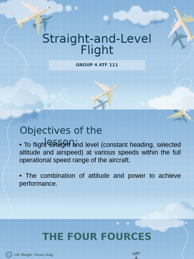 Straight and Level Flight | PDF | Flight Control Surfaces | Airplane