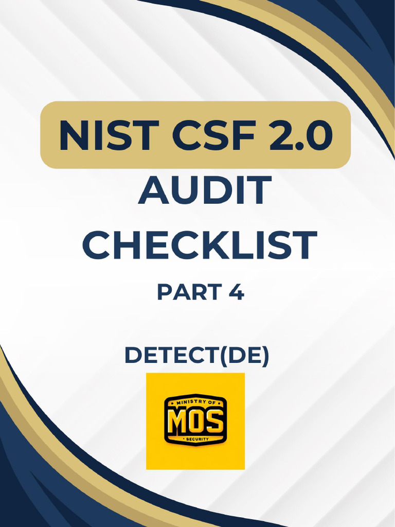 NIST CSF 2 0 Audit Checklist Part 4 Detect 1724832771 | PDF | Computer ...