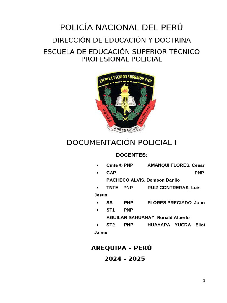 Silabus - Desarrollado - Documentación - Policial Corregido Final | PDF | Evaluación | Policía