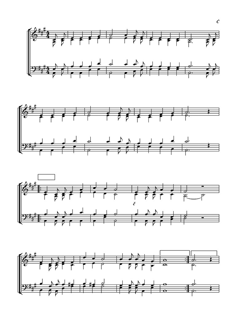Evo Me U Domu Tvome (Satb) - Matanović | PDF