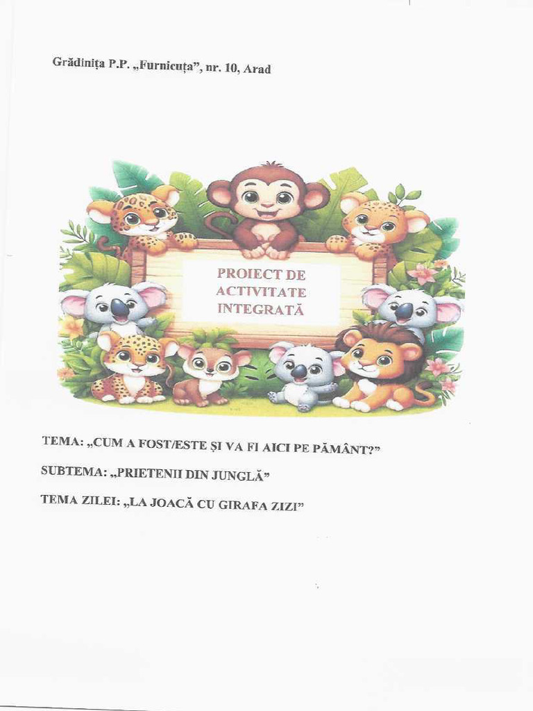 Proiect Didactic Gradinita PP Furnicuta Arad, 18.12.2024 | PDF
