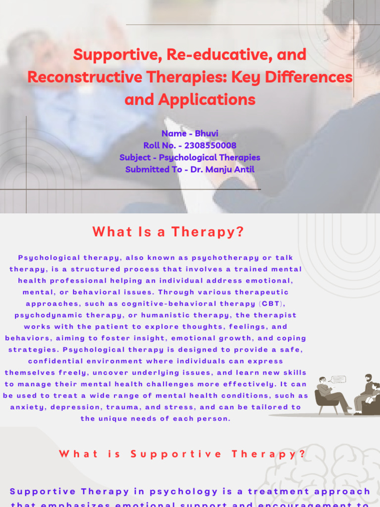 Supportive, Re-Educative, and Reconstructive Therapies Key Differences and Applications | PDF ...