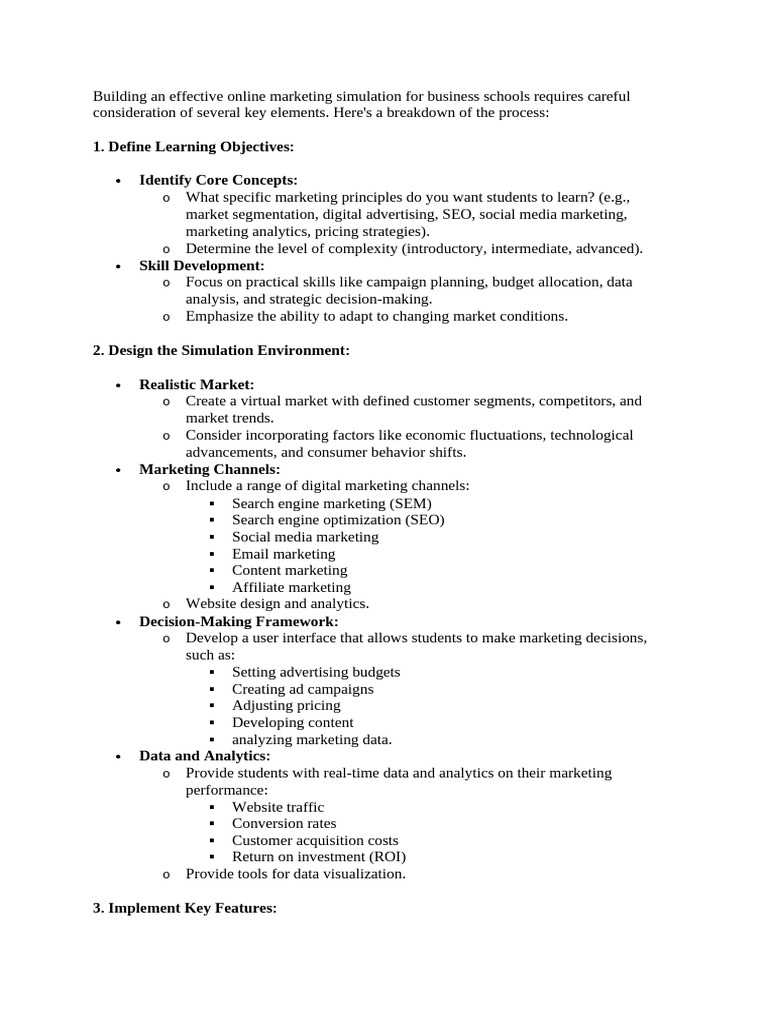Creating Effective Marketing Simulations | PDF | Marketing | Analytics