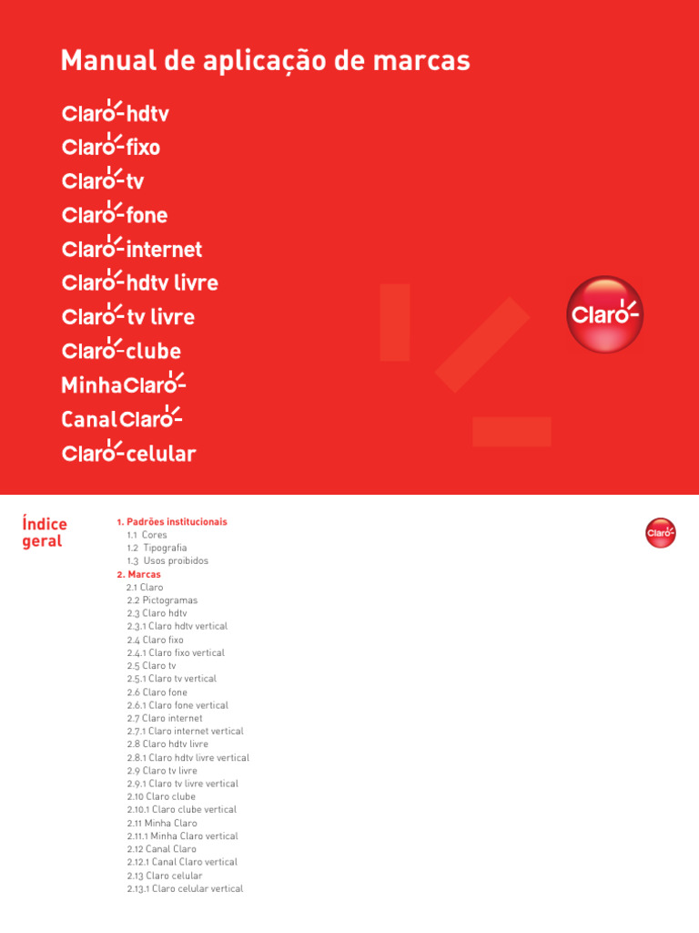 Manual de Aplicação de Marcas Claro | PDF | Símbolos | Impressão