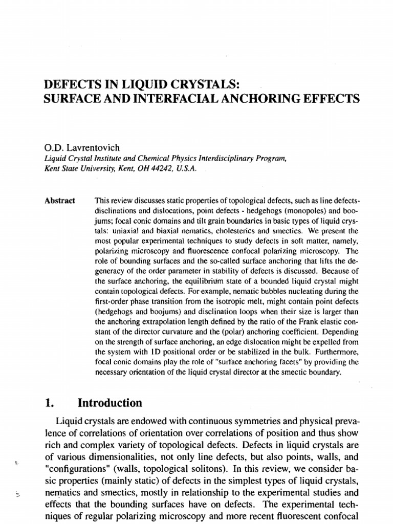 Defects in Liquid Crystals | PDF | Liquid Crystal | Microscopy