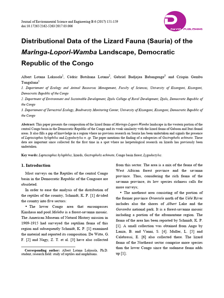Lokasola, AL Et Al-2017-Distributional Data of The Lizard Fauna (Sauria ...